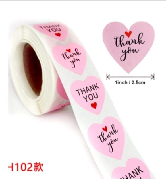 500 Piece/Roll Thank You Stickers Labels Courier Shipping Packaging ...