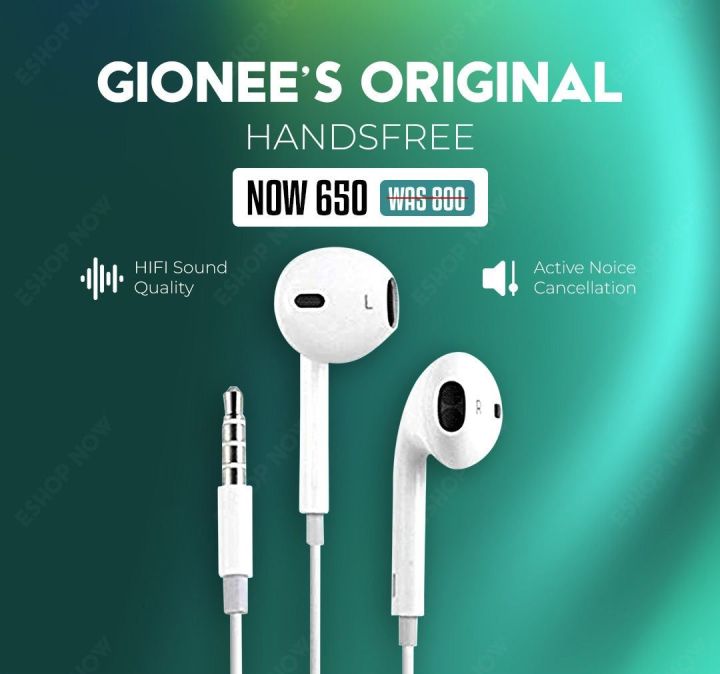 Original Gionee Handsfree 3.5mm Wired Earphones with Mic – Clear Sound ...