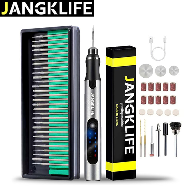 JANGKLIFE USB Cordless Rotary Tool Kit Woodworking Engraving Pen DIY ...