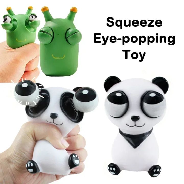 Funny Grass Worm Pinch Toy Panda Stress Relief Fidget Decompression Toy ...