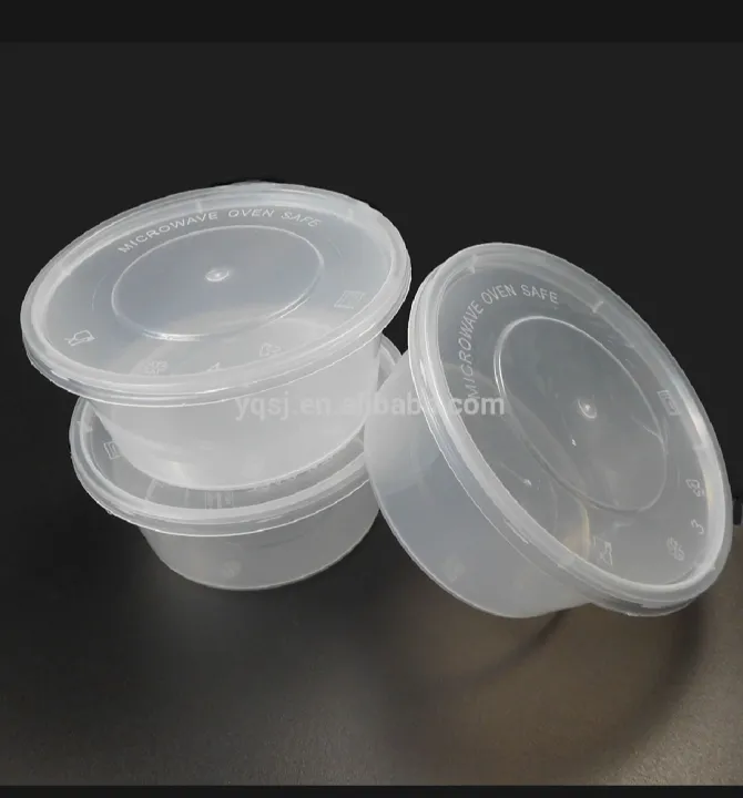 Pack of 24 disposable plastic boxes 250ml with lid microwave food ...