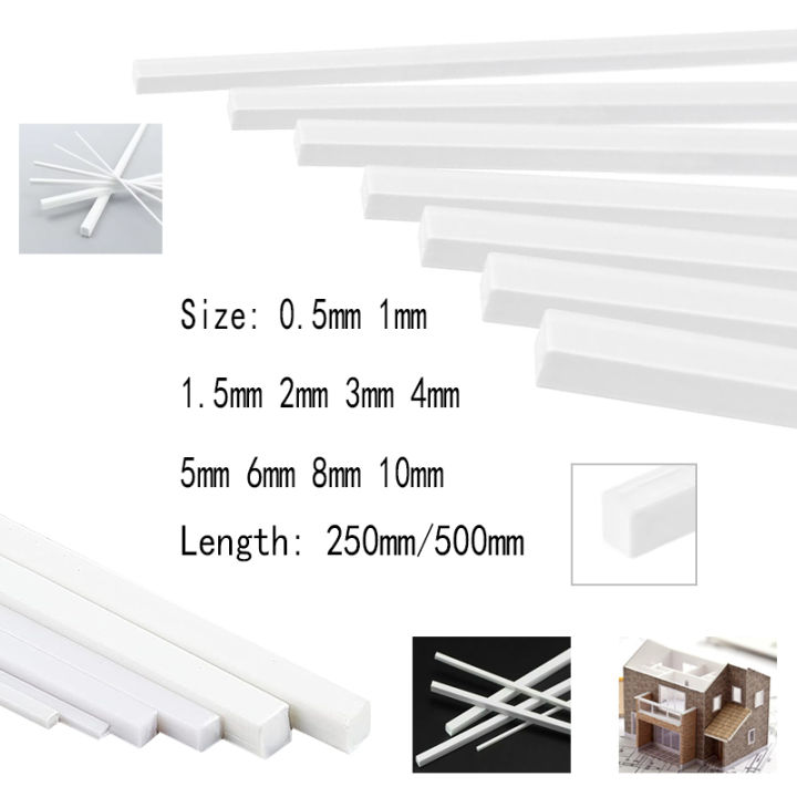 ABS White Square Plastic Rod Stick For Architecture Model Making Model ...