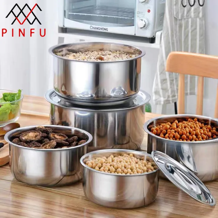 Pinfu_shop 1 set of stainless steel guest pot, size 15,17,19 cm with ...