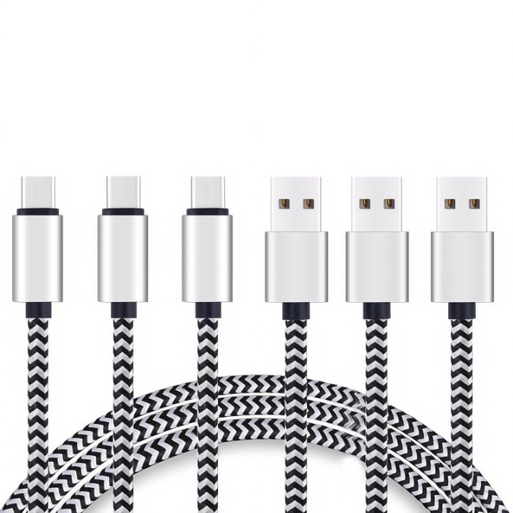 USB Type C Cabl,3Pack Quick Sync Charging USB C 2.0 to USB A Nylon ...