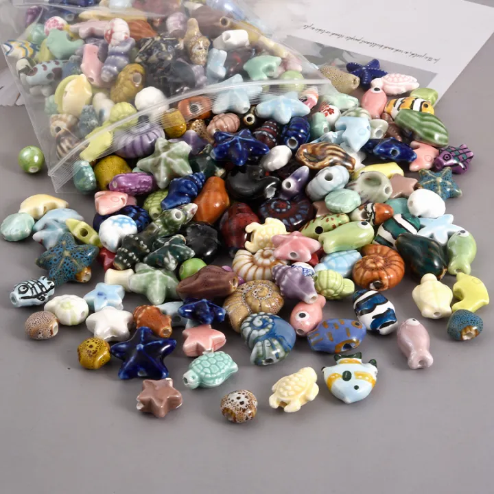 10/30/50pcs/Lot Cute Ceramic Conch Clown Fish Shell Sea Turtle Sea Star ...