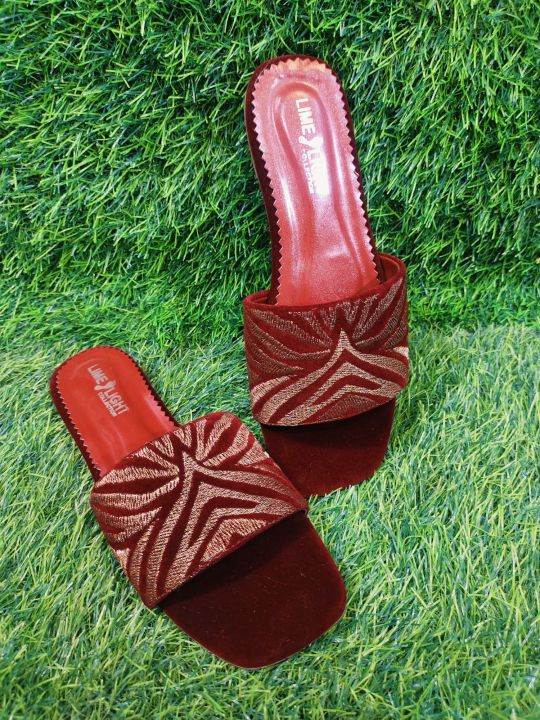 Latest Flat Chappal for Women-embroidery design- Medora Store | Daraz.pk