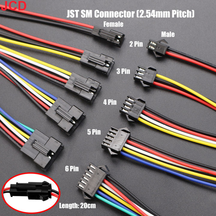 2 3 4 5 6 Pin LED Strip JST SM Connector Male or Female Adapter Plug ...
