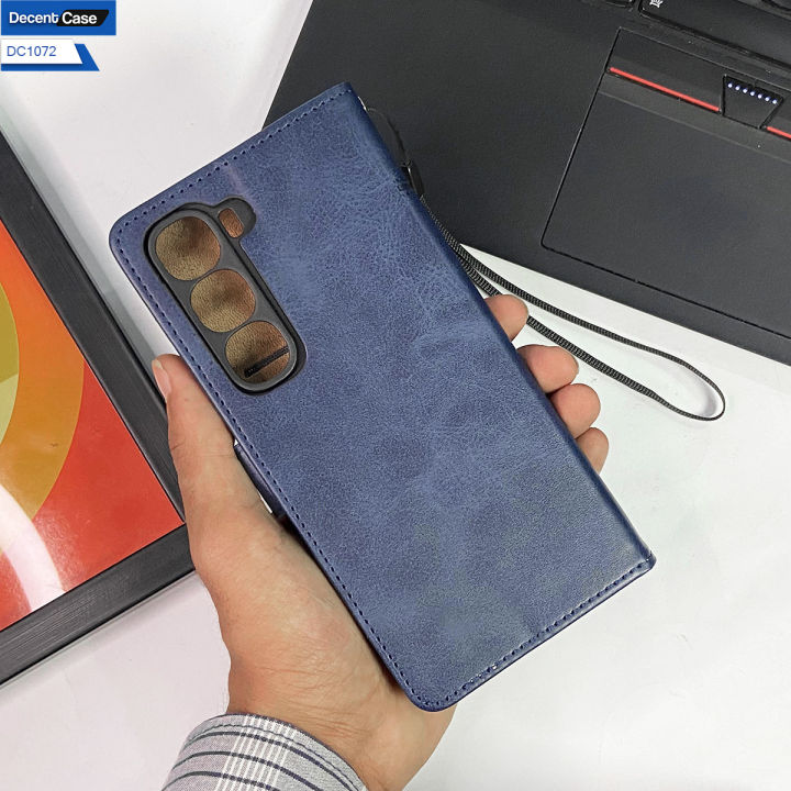 Oppo A5 Pro Flip Book Cover - Blue - Premium Leather Megantic Flip Book ...