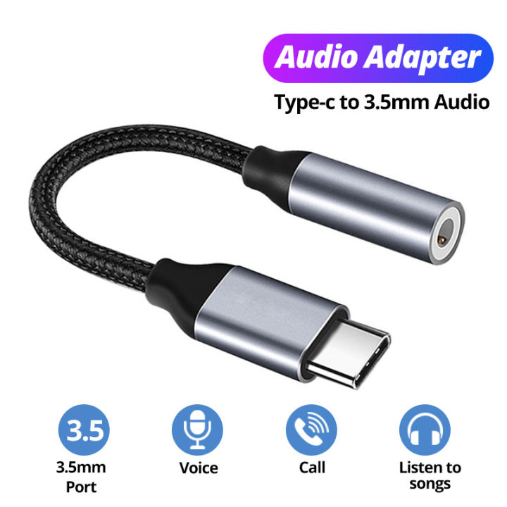 USB Type C To 3.5mm Aux Adapter Type-c 3 5 Jack Audio Cable Earphone ...