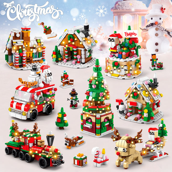 6 In 1 Christmas Series Building Blocks Set Creative Winter Village ...