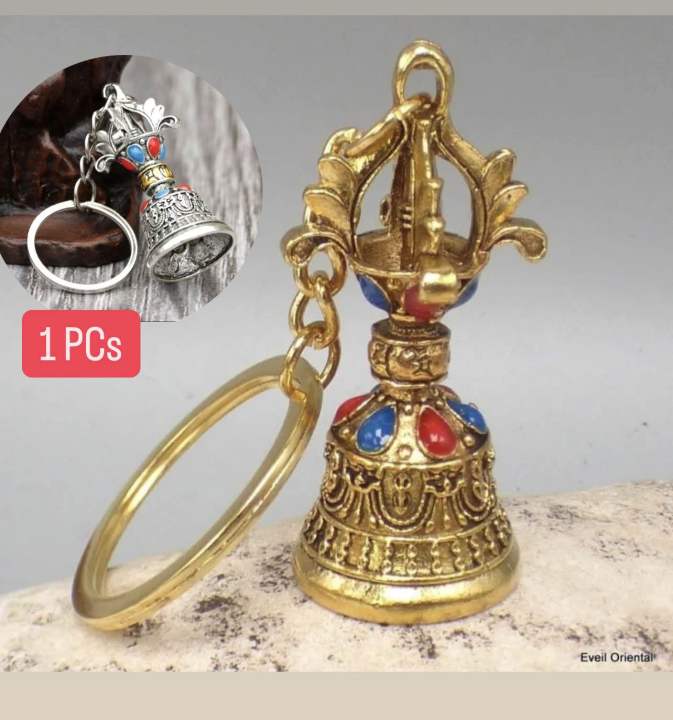 Sliver Gold Bell Key Ring with Beads Keyring /Keychain/Keyholder ...