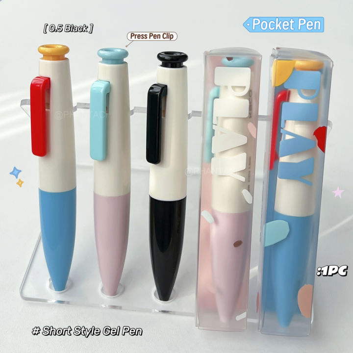 1PC Pocket Gel Pen For Students 0.5mm Black Pen Creative Pen Clip ...