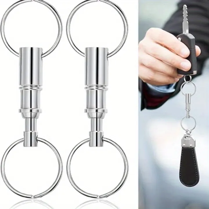 1pcs Detachable Pull-Apart Keychain Key Ring - Quick Release Dual Key ...