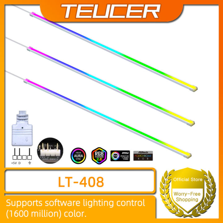 TEUCER Addressable ARGB PC Case Decorative Light Strip, 5V 3Pin Soft ...