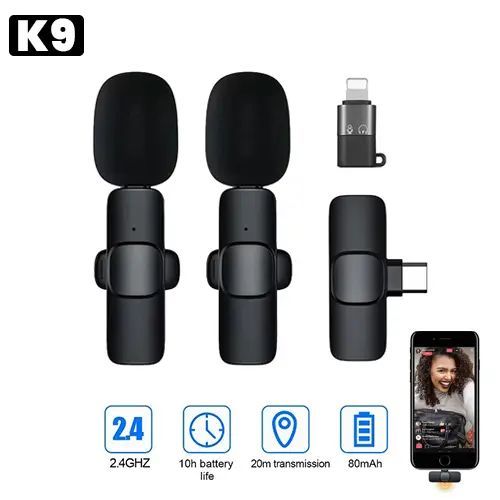 K9 Wireless Clip Microphone Type C & Lightning | Daraz.lk