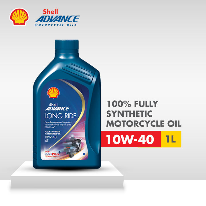 Shell Advance Long Ride 10W40 100% Fully Synthetic Engine Oil 1Liter ...