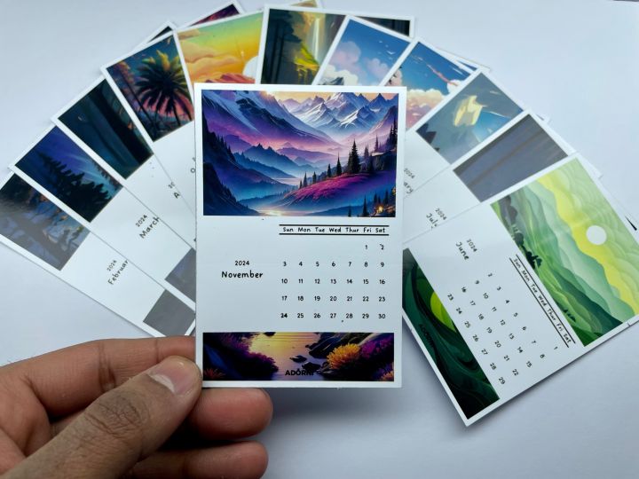 Mini Pocket Calendar 2025 Year 12 Pc Set | Daraz.pk