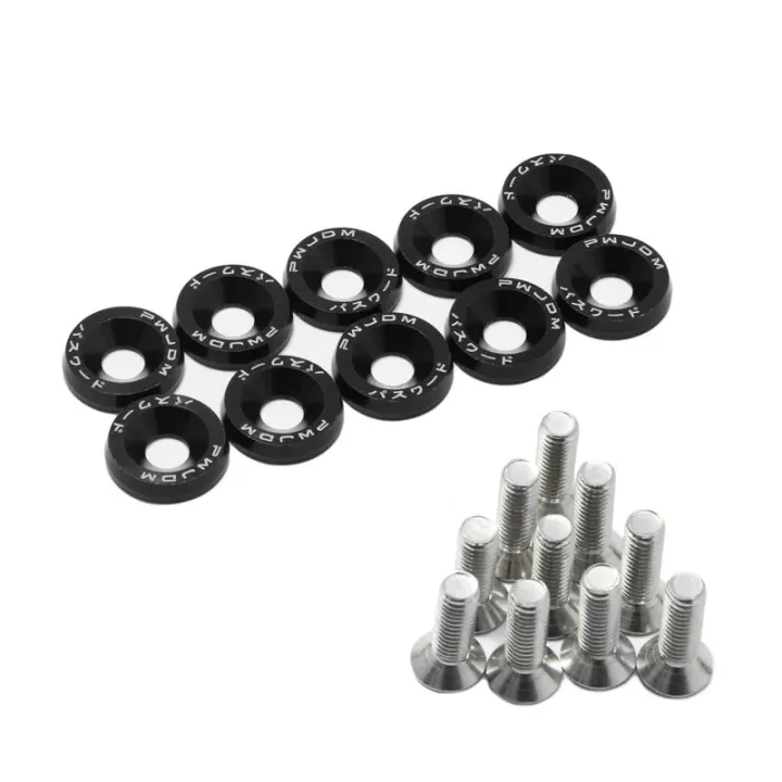 M6 Aluminum 10 Pcs/Pack Car Modified Hex Fasteners Fender Washer JDM ...