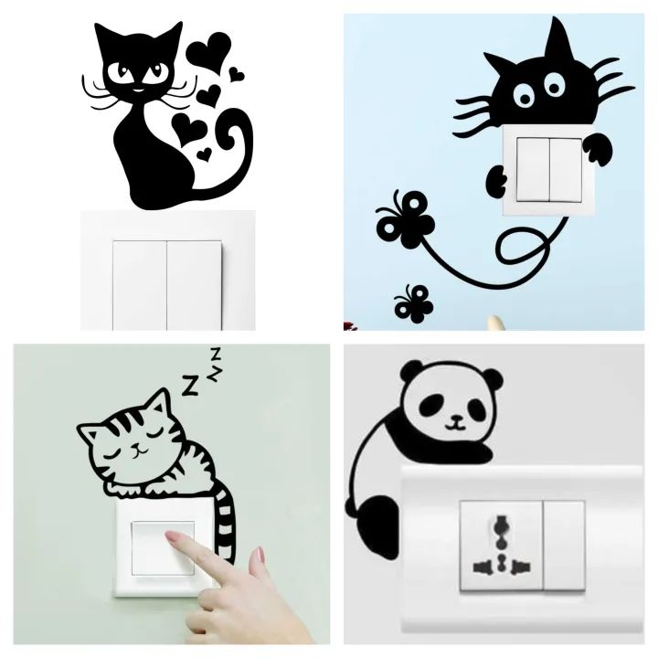 Pack of Four Switchboard wall Stickers for Home Decoration ( Each order ...
