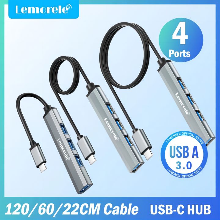 Lemorele USB C Hub USB Hub 3.0 Long Cable OTG 4 Port Type C HUB Multi ...