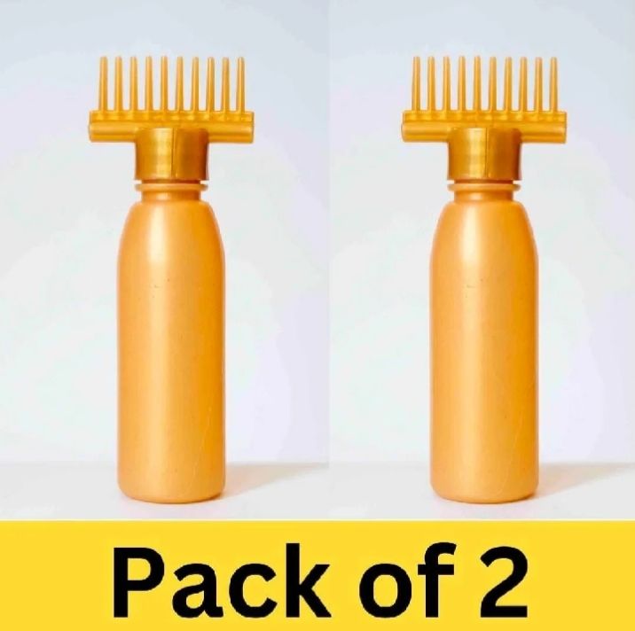 "2‑Piece Golden Scalp Applicator Bottle Set – Hair Oil Massage ...