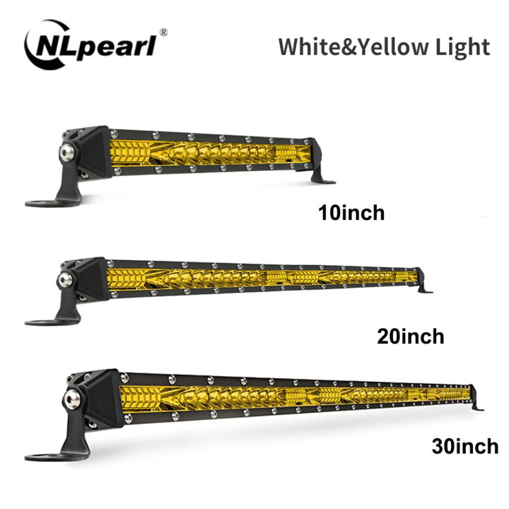 NLpearl 12V 24V LED Bar 3000K Amber Spot Flood LED Light Bar work light ...