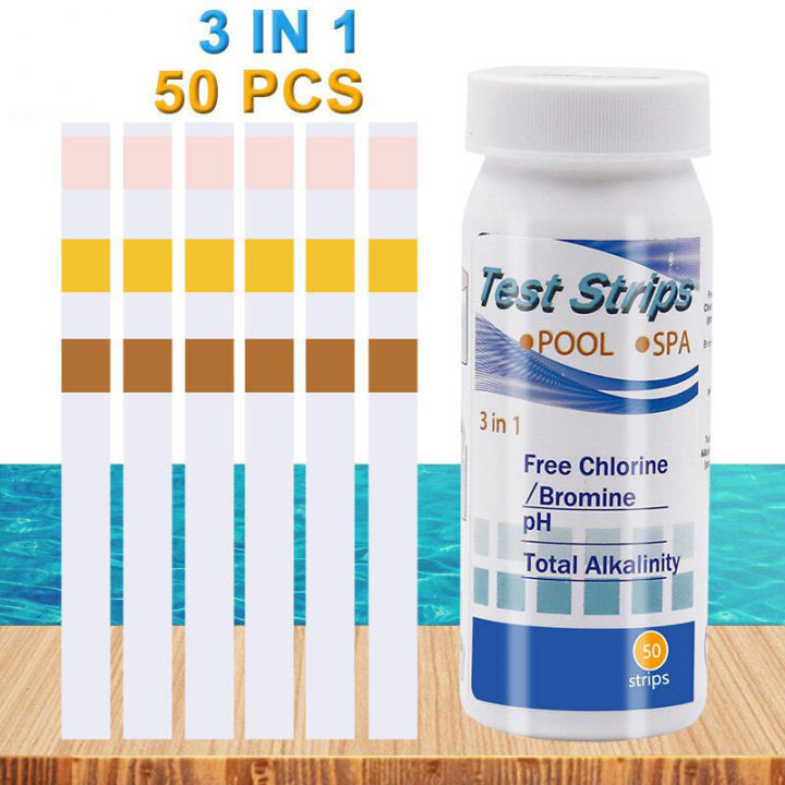 50pcs 6-in-1 Chlorine pH Test Strips | for Hot Tub/SPA/Swimming Pool ...