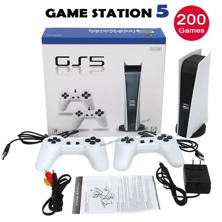 GS5 Game Station 5 Video Game Console With 200 Classic Games 8 Bit TV Console Retro USB Wired ...