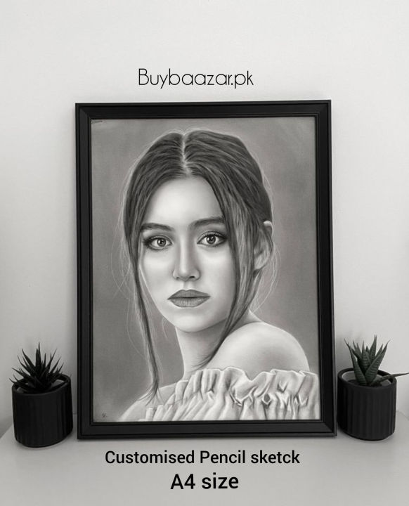 Customized Pencil Sketch Portrait | Handmade Realistic Pencil Drawing ...