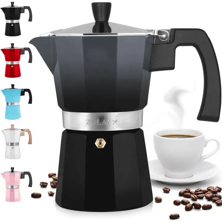 Mocha Coffee Maker Pot 150 mil(3cups) 300ml(6cups) , Stovetop Coffee ...