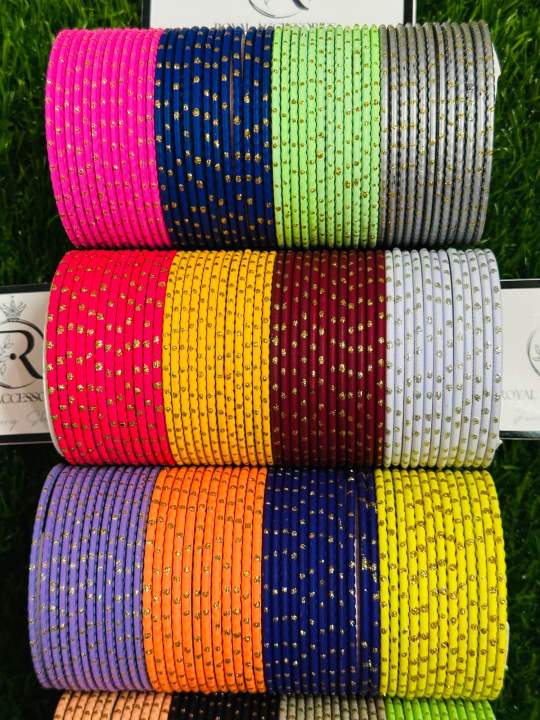 Indain dot bangles| metal bangle for girls | 1 dozen set | Daraz.pk