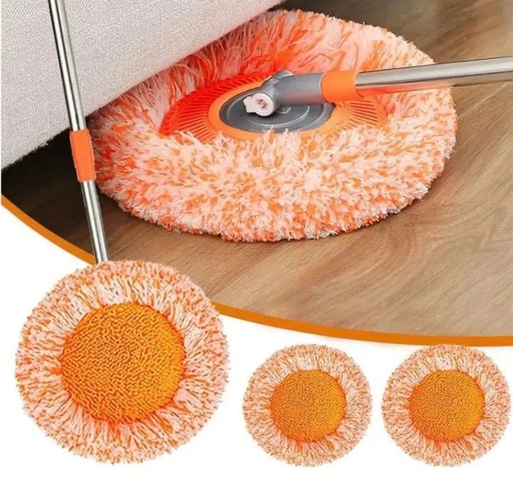 360° Rotating Round Shape Extendable Microfiber Mop For Floor Cleaning ...