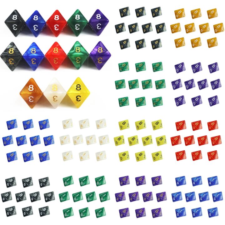 10pcs Marble D8 Dice Polyhedral DND Dice for RPG Role Playing Table ...