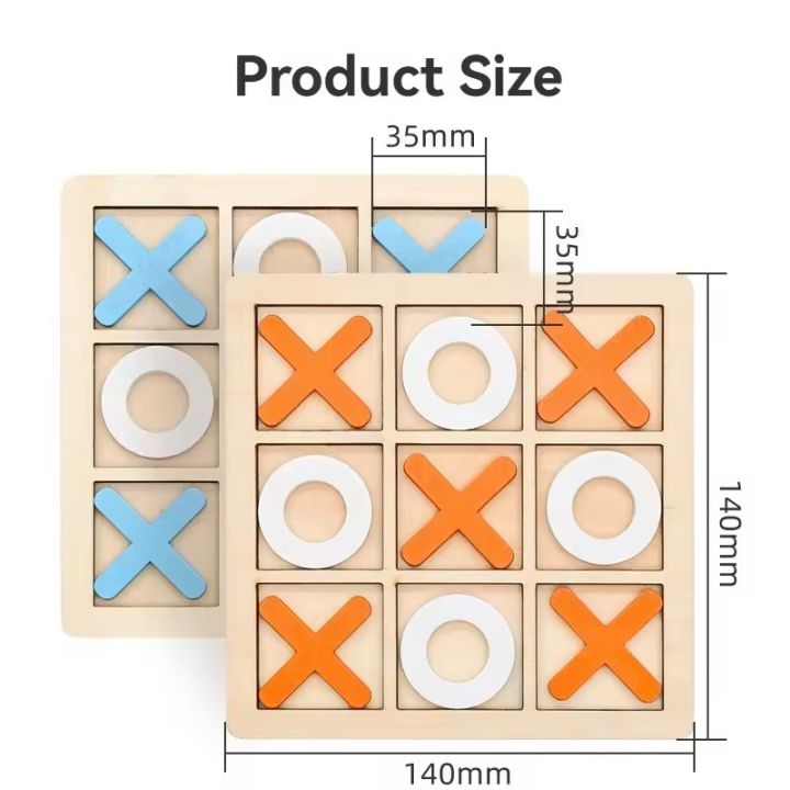 Solid Wooden Tic Tac Toe Board Game - Perfect for Family Fun and ...