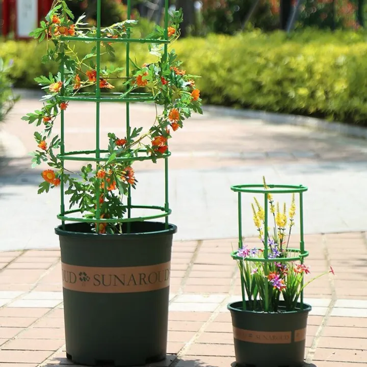 9 Pcs/set 3 Layers Plant Support Plant Stakes Round Plant Support Ring ...