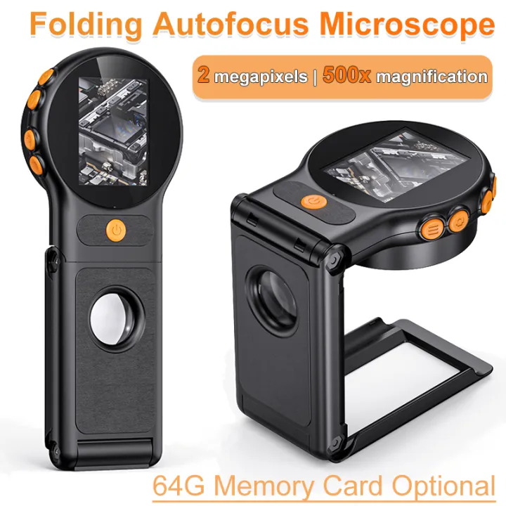 500X Portable Digital Folding Microscope Magnifier 2.0 inch 1080P Video ...
