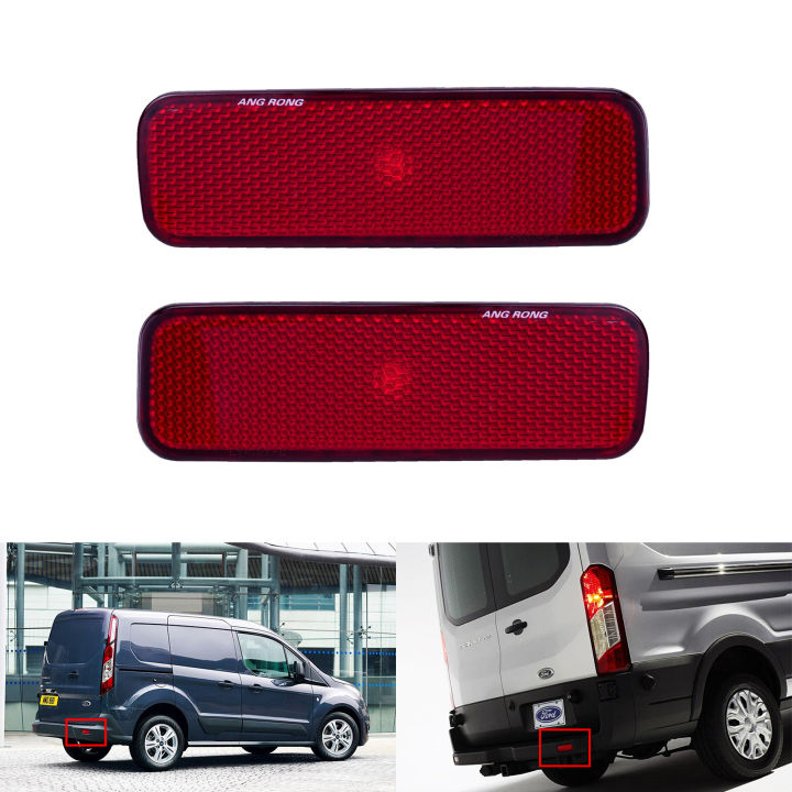ANGRONG 2x Rear Bumper Reflector Red Lens No Light For Ford Transit VAN ...