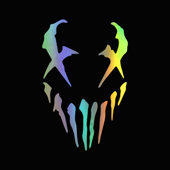 G013 8.5X13CM Motorcycle Decals Reflective Car Sticker Devil Pattern ...