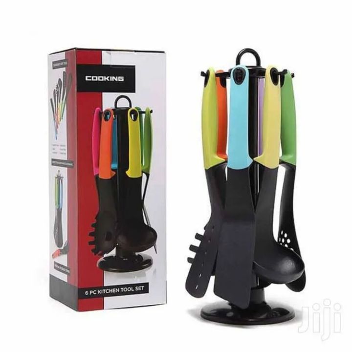 6pcs Kitchen Tool Set,BPA-Free Non-stick Nylon Silicone Cooking Utensil ...