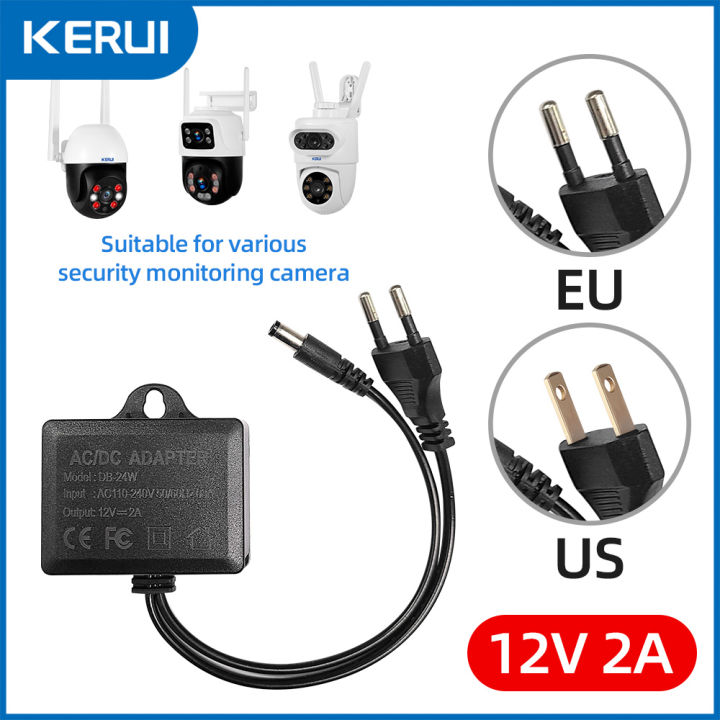 AC/DC 12V 2A CCTV Camera Power Adapter Waterproof Outdoor Power Supply ...