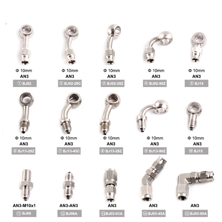 AN3 Motorcycle Motor Bike Hydraulic Brake Oil Hose Line Banjo Fitting m10x1 stainless Steel 10mm ...