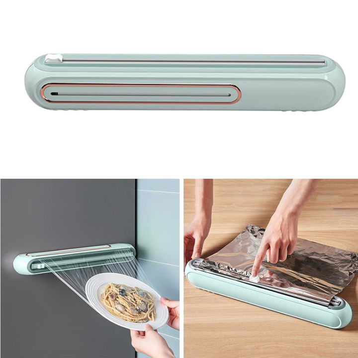 Suction Cup Cling Film Cutter Set Tin Foil Baking Paper Divider Kitchen ...