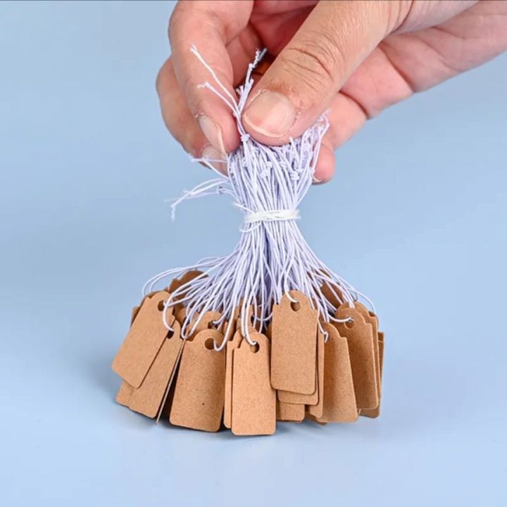 100pcs BIank Gift Tag Kraft Paper Hang Tags Label with Ropes Gift ...