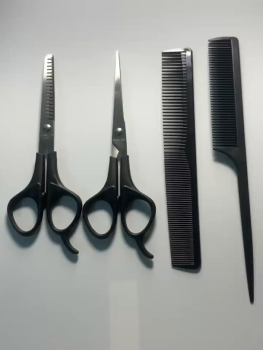 5pcs Professional Hair Styling Kit with Polyester Cape, Textured Shears ...