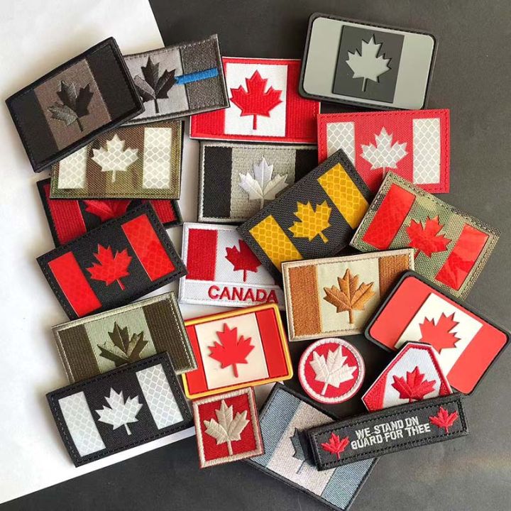 Canada Flag,Maple Leaf Badge Fabric Applique Embroidery and Rubber PVC ...