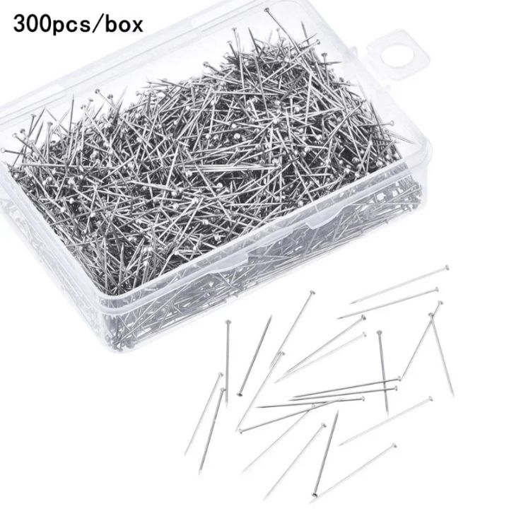300Pcs Stainless Steel Sewing Pins Fine Satin Straight Pin Dressmaker ...