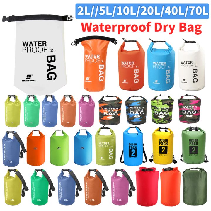 2L/5L/10L/20L/40L PVC Waterproof Dry Bag Rafting Phone Pouch Outdoor Diving Foldable Storage ...