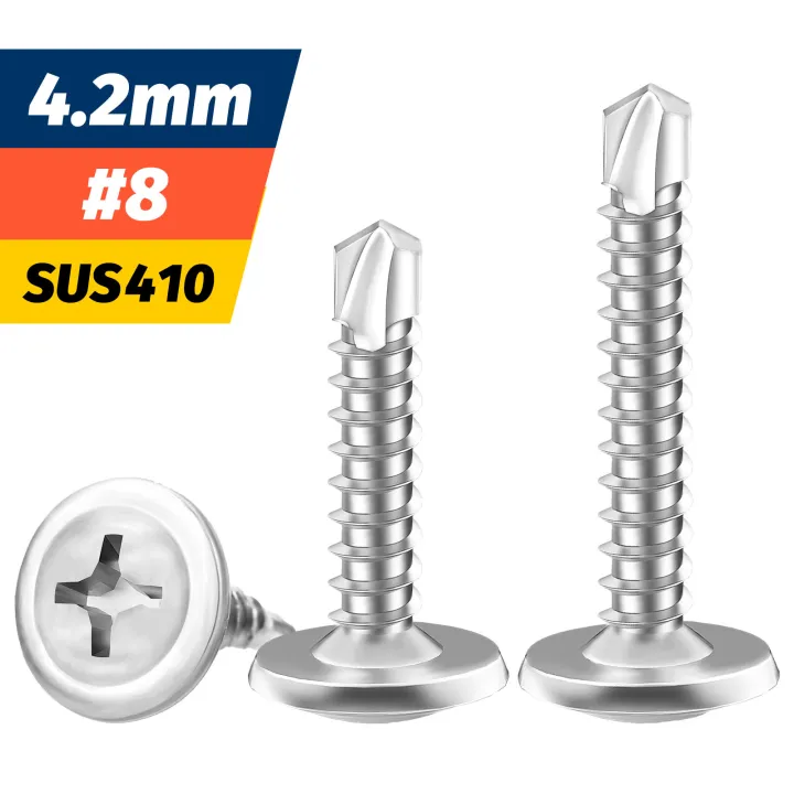 #8 M4.2 Self-Tapping Sheet Metal Screws 410 Stainless Steel Truss Head ...