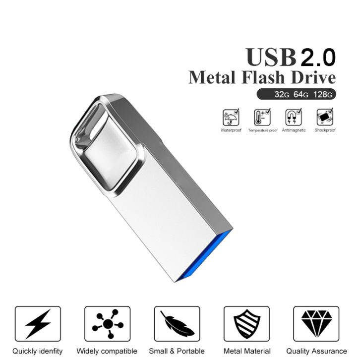 Metal Pendrive USB stick 8g 16G 32G 64G 128G drives high-speed waterproof Pen drive flash drives ...