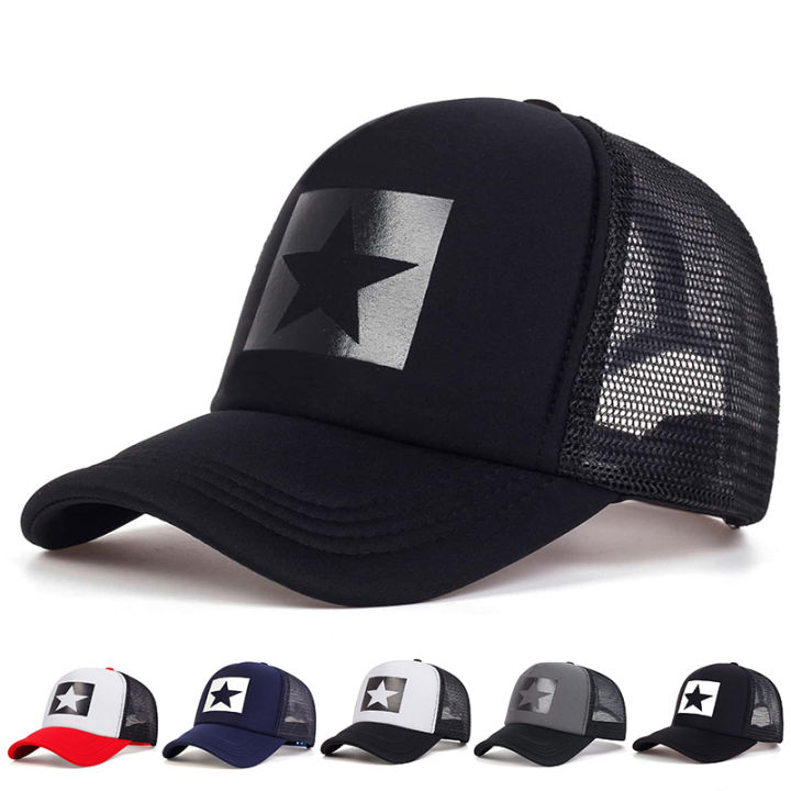 Five-Pointed Star Printed Baseball Net Caps Spring and Summer Outdoor ...